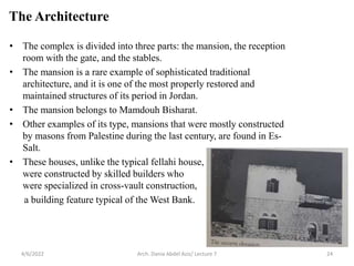 Lecture 7: Village architecture in Jordan | PPTX