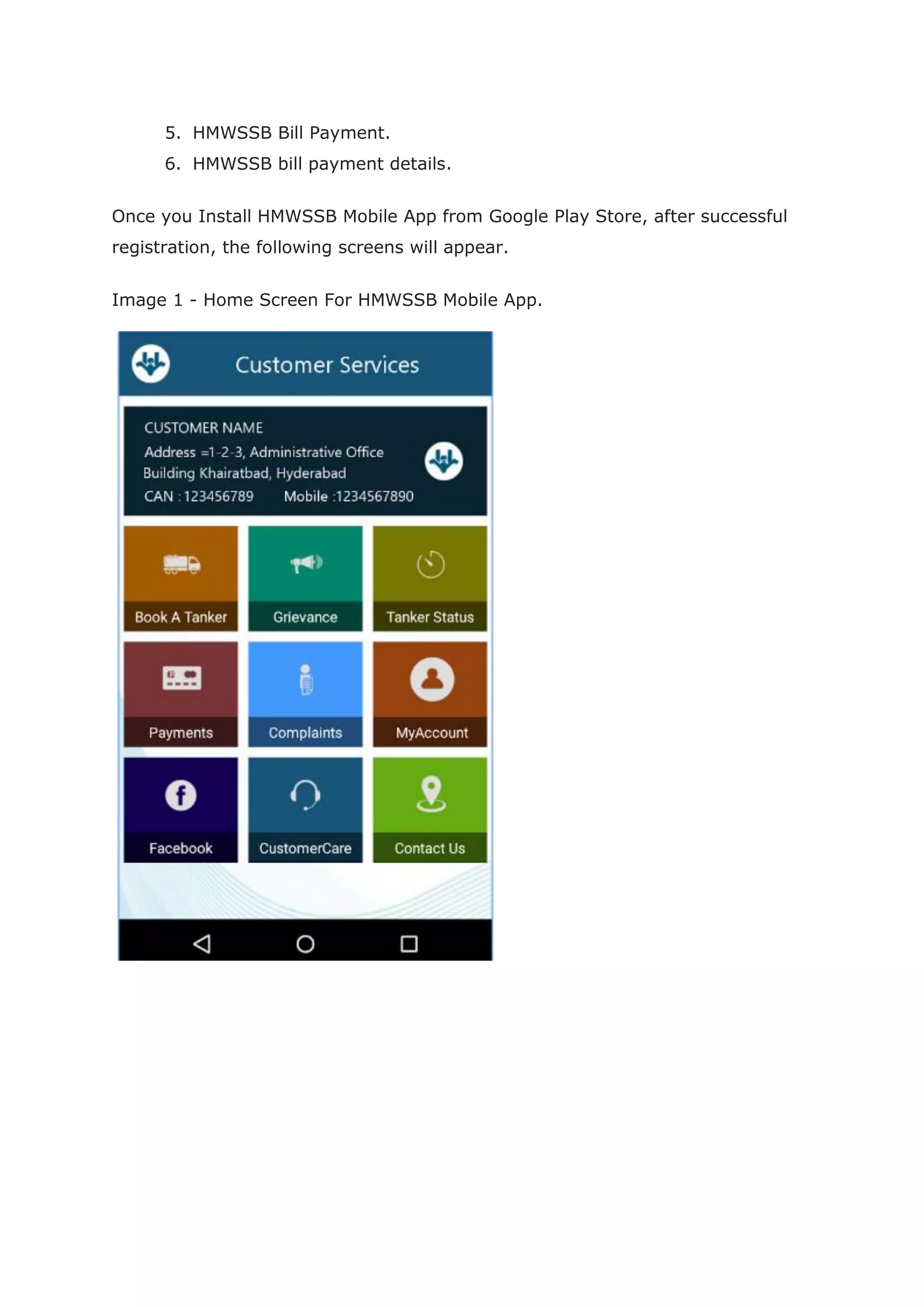 Hmwssb bill payment | PDF