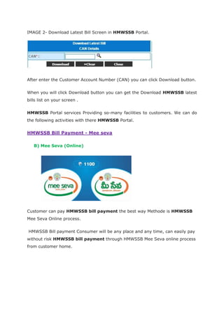 Hmwssb bill payment | PDF