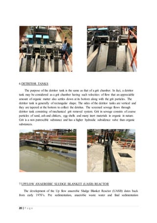 internship report on performance of sewage treatment plant | DOCX