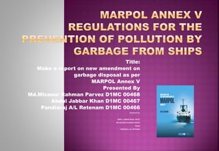 Marpol annex v | PPTX