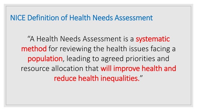 health need assessment | PPTX | Medical Health
