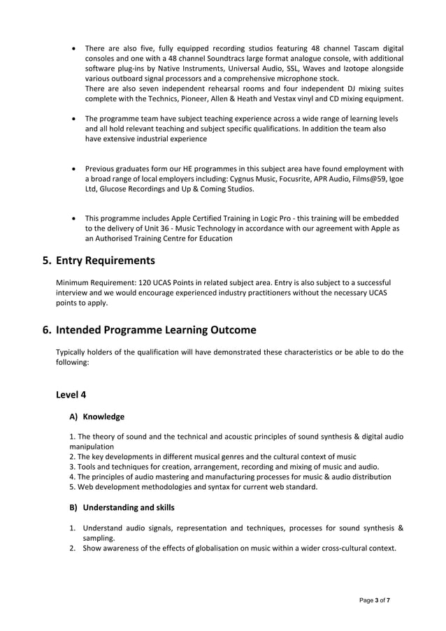 HNC Music Production | PDF