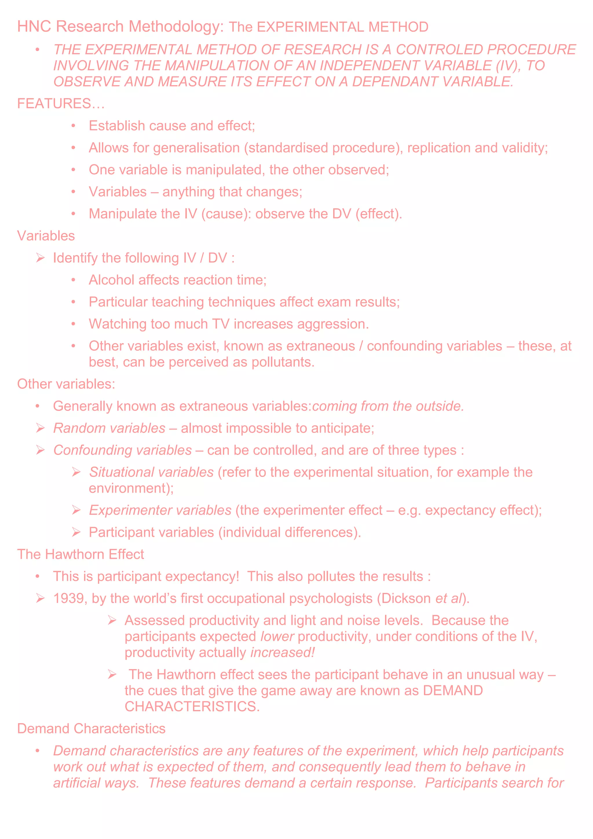 Hnc research methodology | DOCX