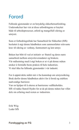 Håndbok beste praksis forebygging fallende gjenstander | PDF