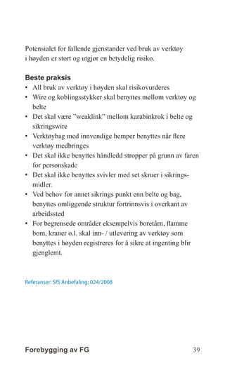 Håndbok beste praksis forebygging fallende gjenstander | PDF