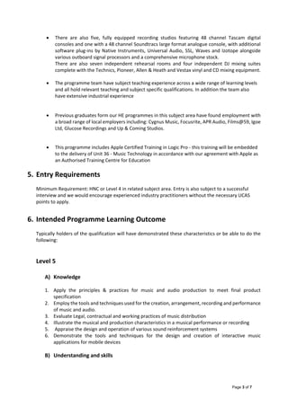 HND Music Production | PDF