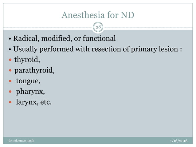 Head neck onco- anesthesia | PPT