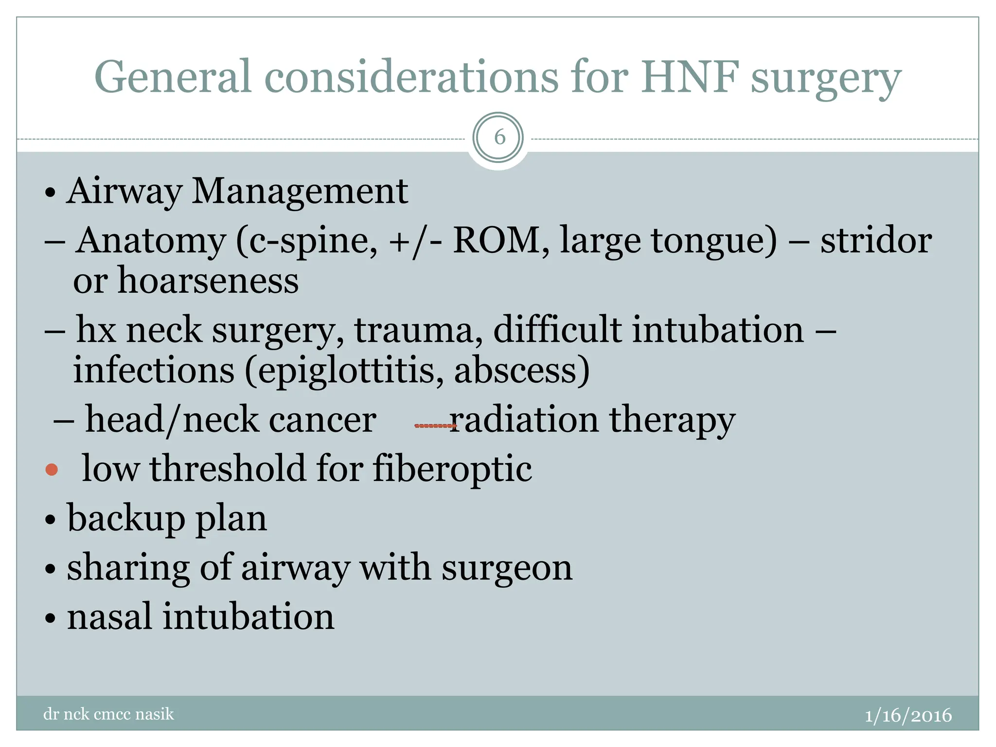 Anesthetic Considerations In Head Neck Oncosurgical Management | PPTX