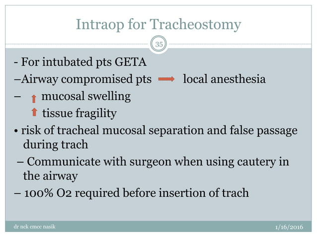Anesthetic Considerations In Head Neck Oncosurgical Management | PPTX