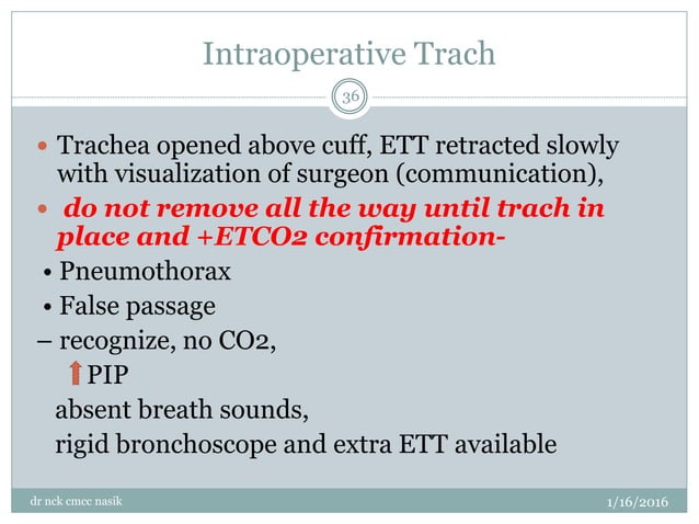 Anesthetic Considerations In Head Neck Oncosurgical Management | PPTX