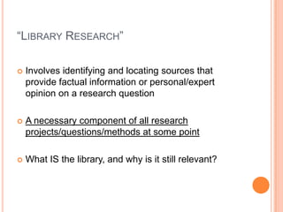 HNFE 2014 Library Lecture | PPT