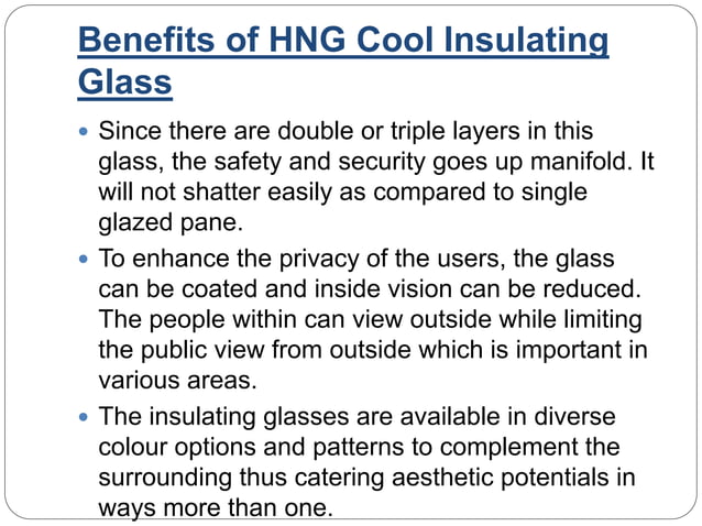 Hng cool insulating glass | PPT