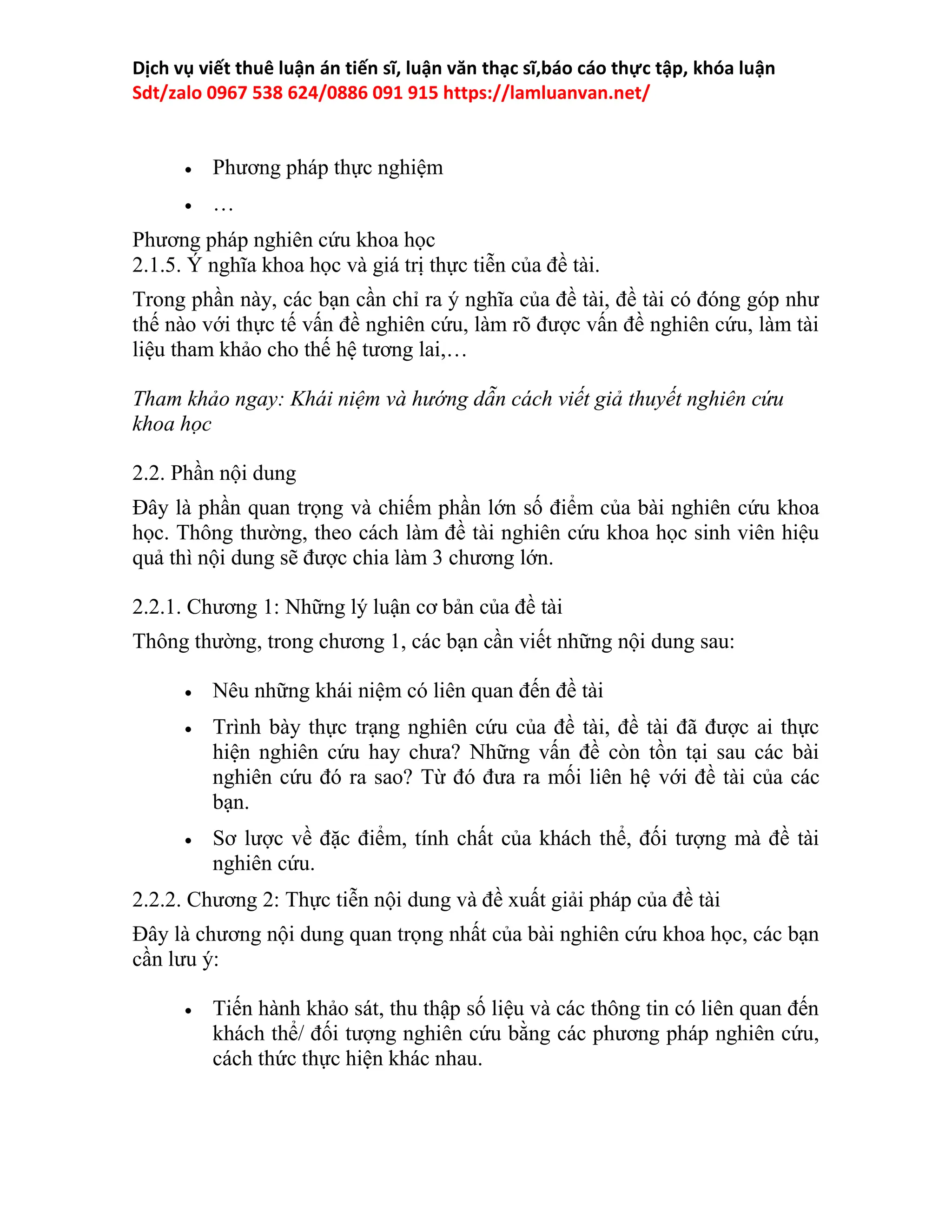 HƯỚNG DẪN CÁCH LÀM VÀ CÁCH TRÌNH BÀY ĐỀ TÀI NGHIÊN CỨU KHOA HỌC | DOCX