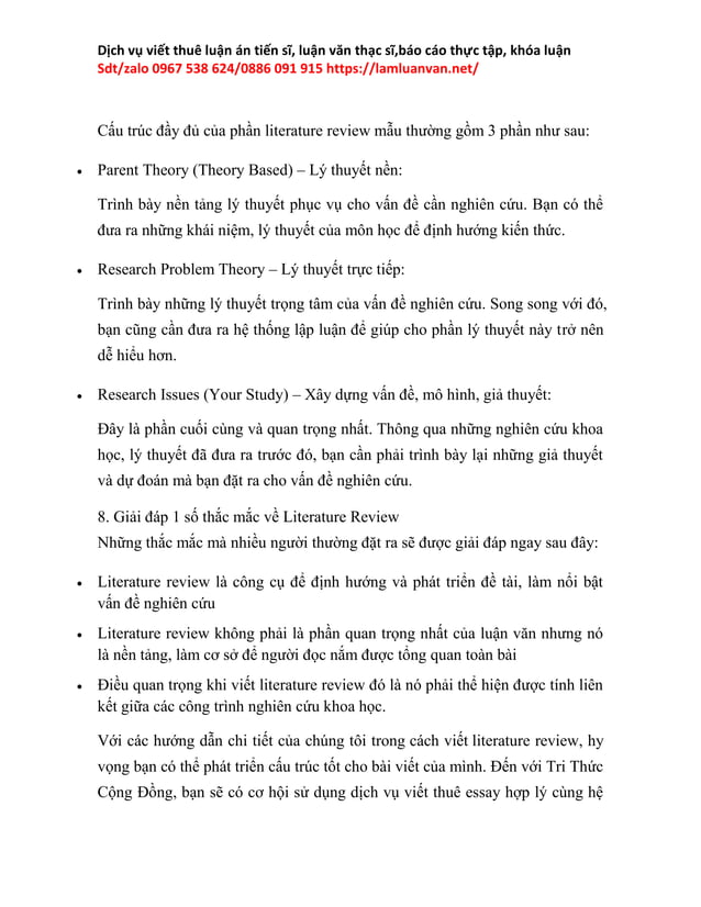 Hướng Dẫn Cách Viết Literature Review Chi Tiết | DOCX