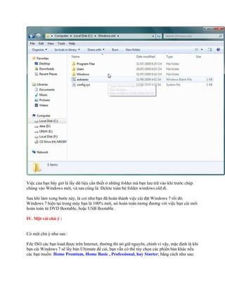 Hướng dẫn cài windows 7 từ ổ cứng hdd | PDF