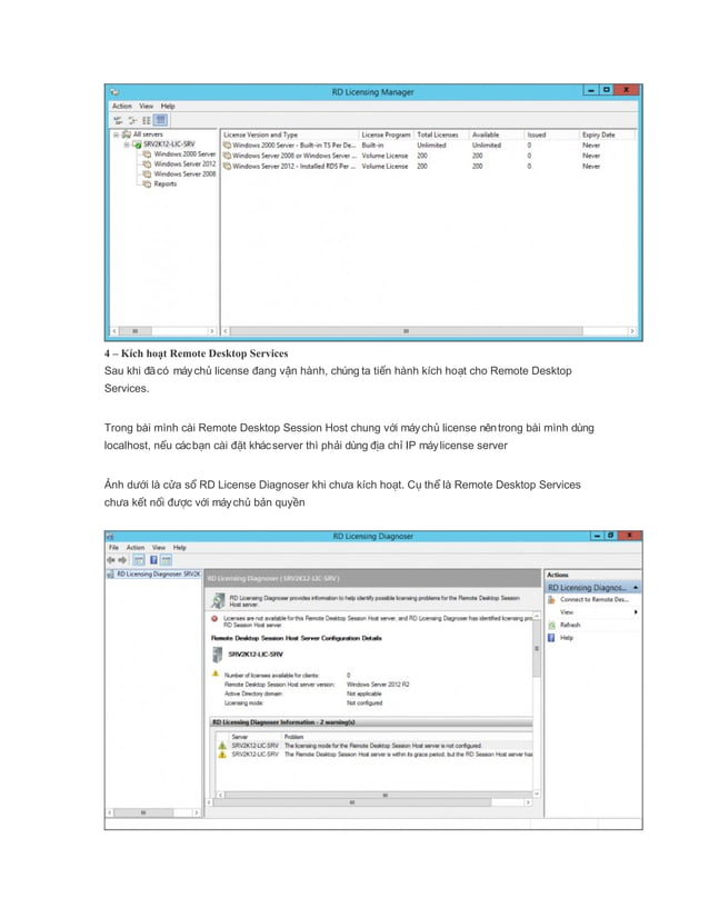 Hướng dẫn kích hoạt microsoft remote desktop licensing | DOC