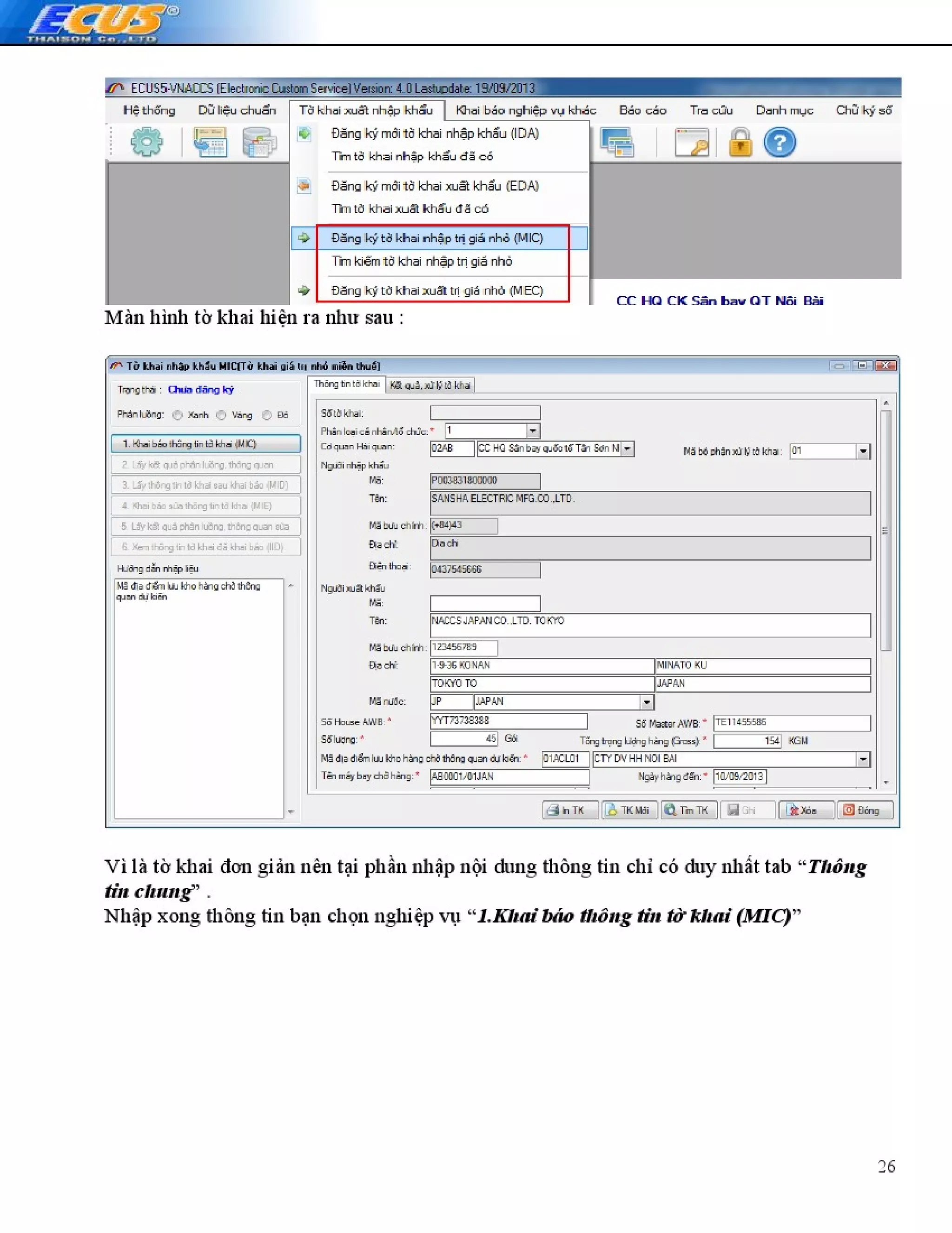 Hướng dẫn sử dụng phần mềm khai báo hải quan ecus5 vnaccs | PPT