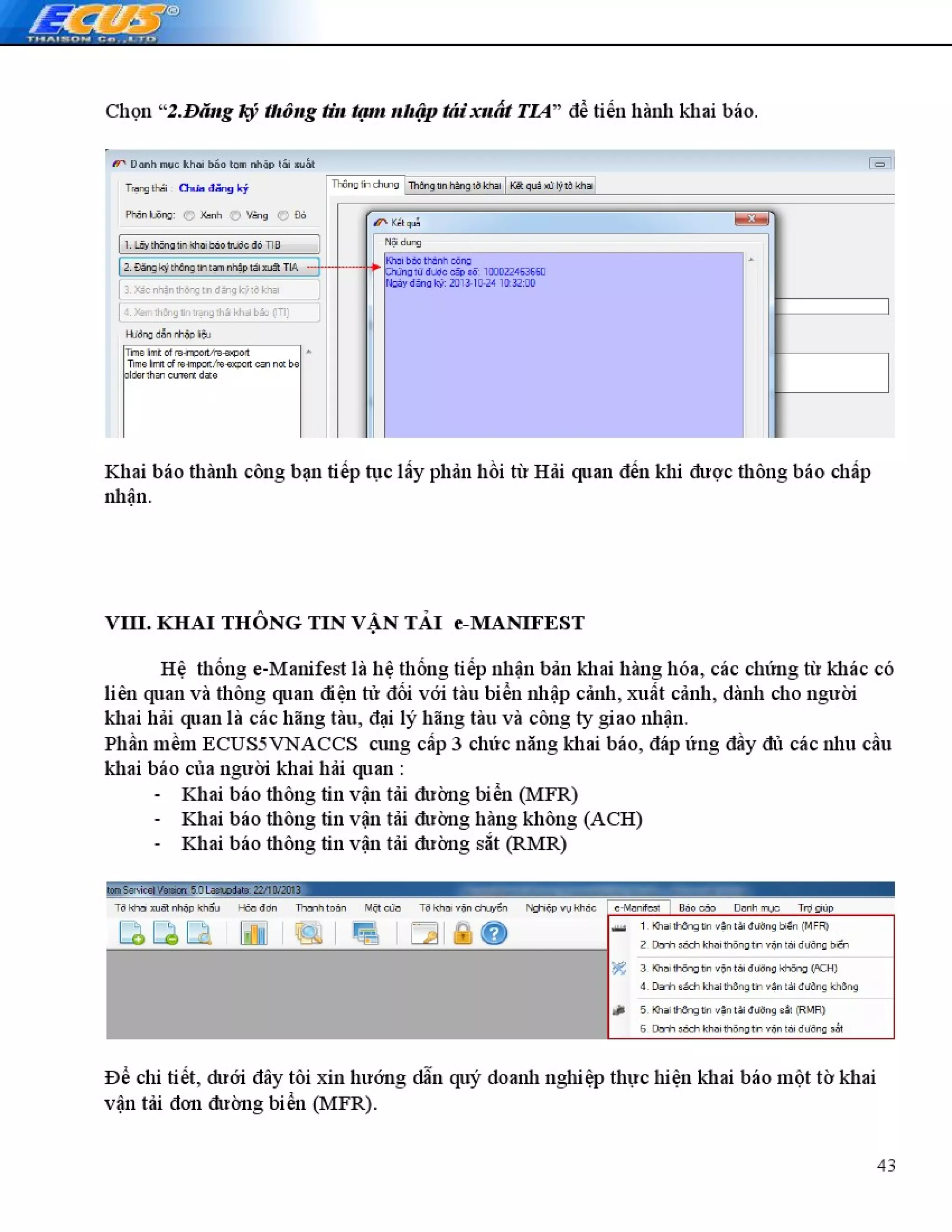 Hướng dẫn sử dụng phần mềm khai báo hải quan ecus5 vnaccs | PPT