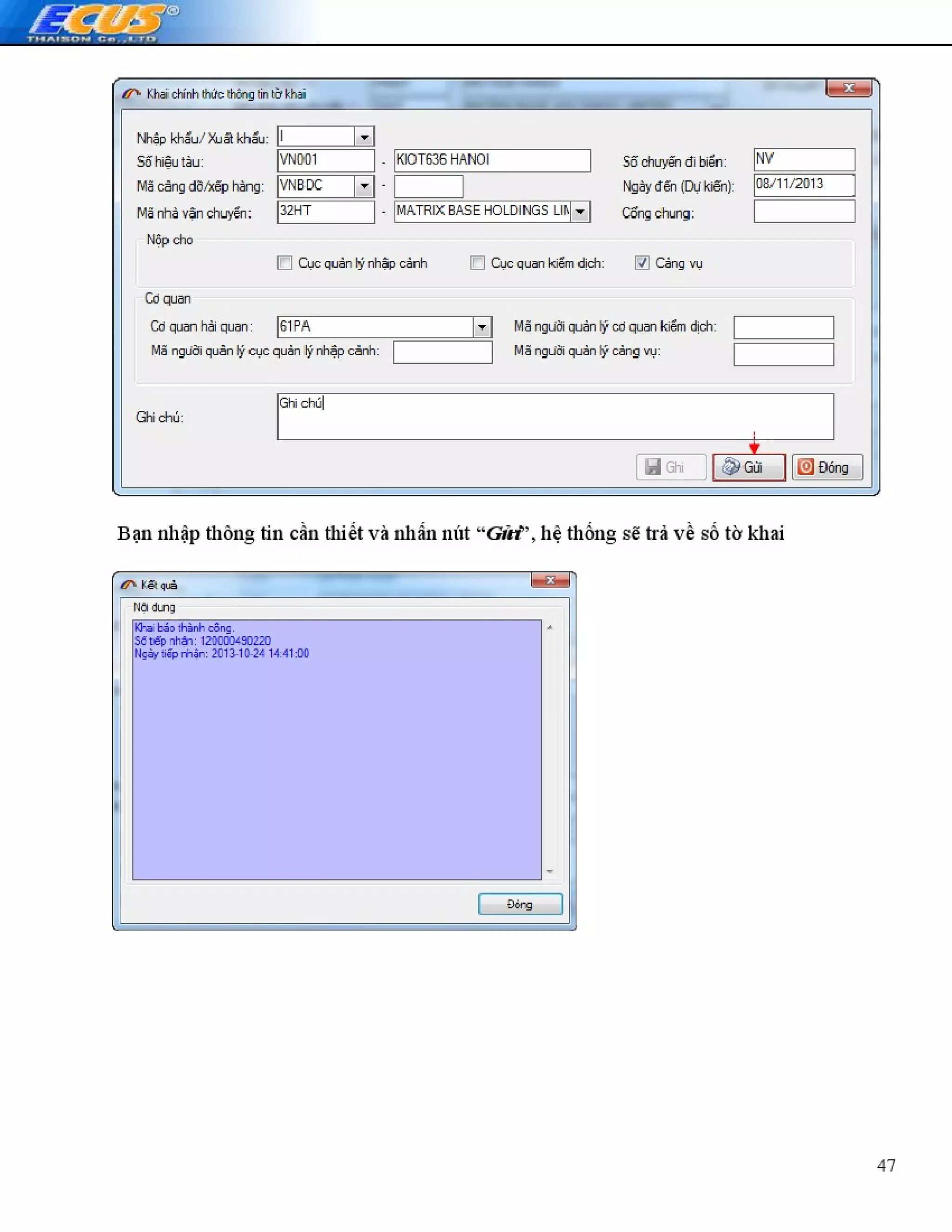 Hướng dẫn sử dụng phần mềm khai báo hải quan ecus5 vnaccs | PPT