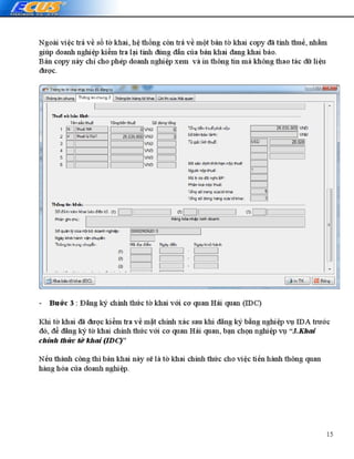 Hướng dẫn sử dụng phần mềm khai báo hải quan ecus5 vnaccs | PPT