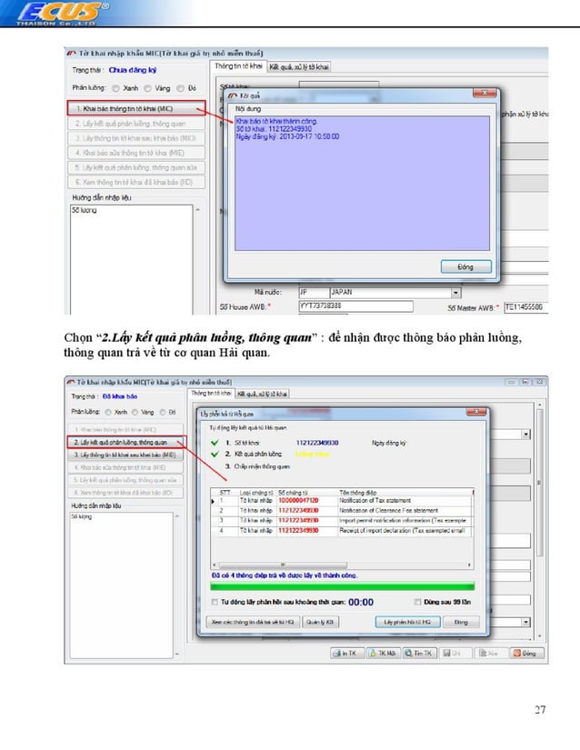 Hướng dẫn sử dụng phần mềm khai báo hải quan ecus5 vnaccs | PPT