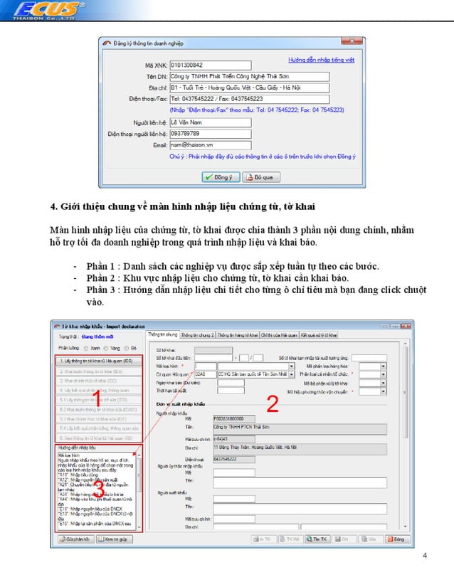 Hướng dẫn sử dụng phần mềm khai báo hải quan ecus5 vnaccs | PPT