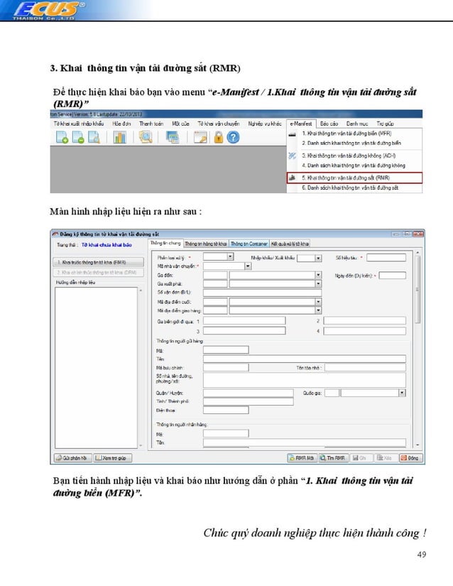 Hướng dẫn sử dụng phần mềm khai báo hải quan ecus5 vnaccs | PPT