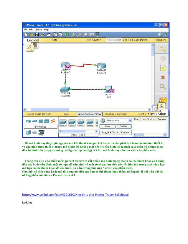 Hướng dẫn sử dụng phần mềm packet tracer | DOC