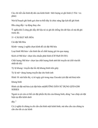 Hướng dẫn sử dụng đầu ghi hình qtd 6200 series | DOCX