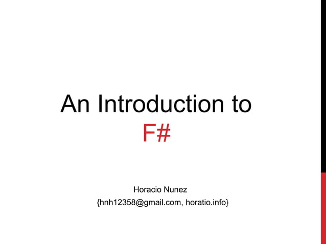 An Introduction to FSharp | PPT
