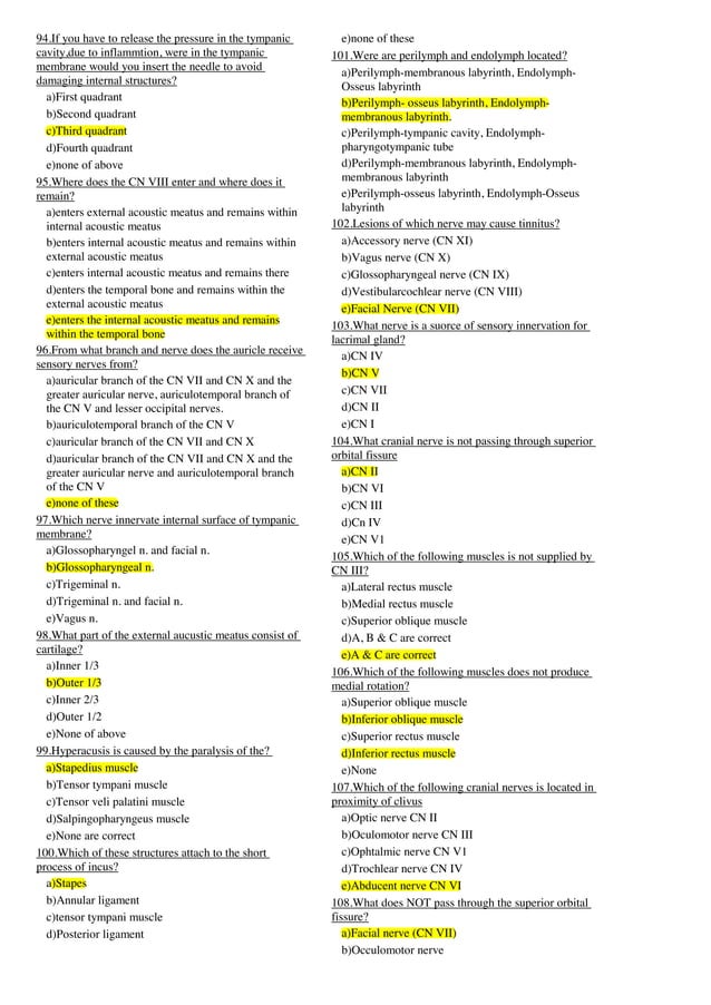 anatomy mcq head and neck