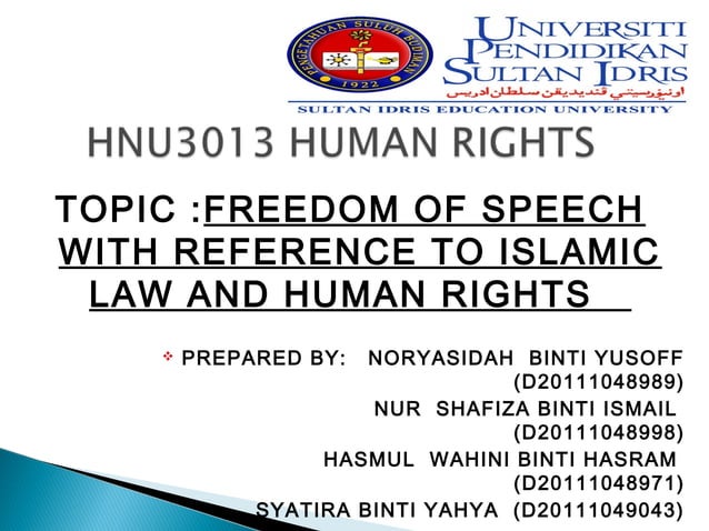 freedom of speech | PPT | Islam | Religion & Spirituality