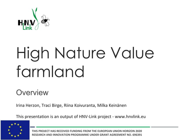 High Nature Value farmland Overview | PPT