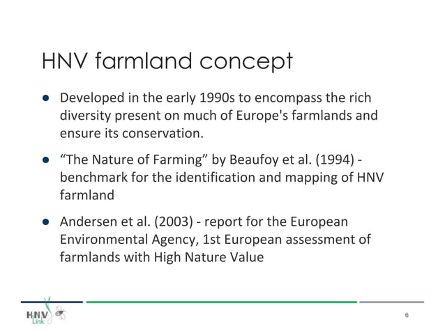 High Nature Value farmland Overview | PPT