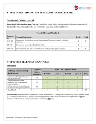 HO #1 Designing the Assessment-Examples-22JAN14 | PDF