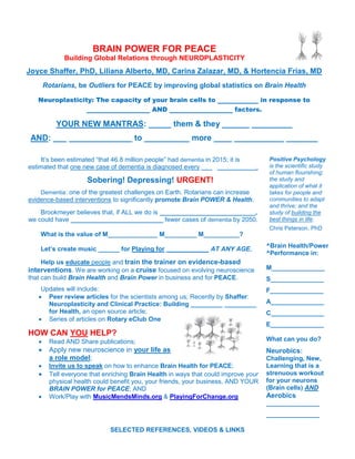 Handout: Brain Power for Peace: Building Global Relations through ...