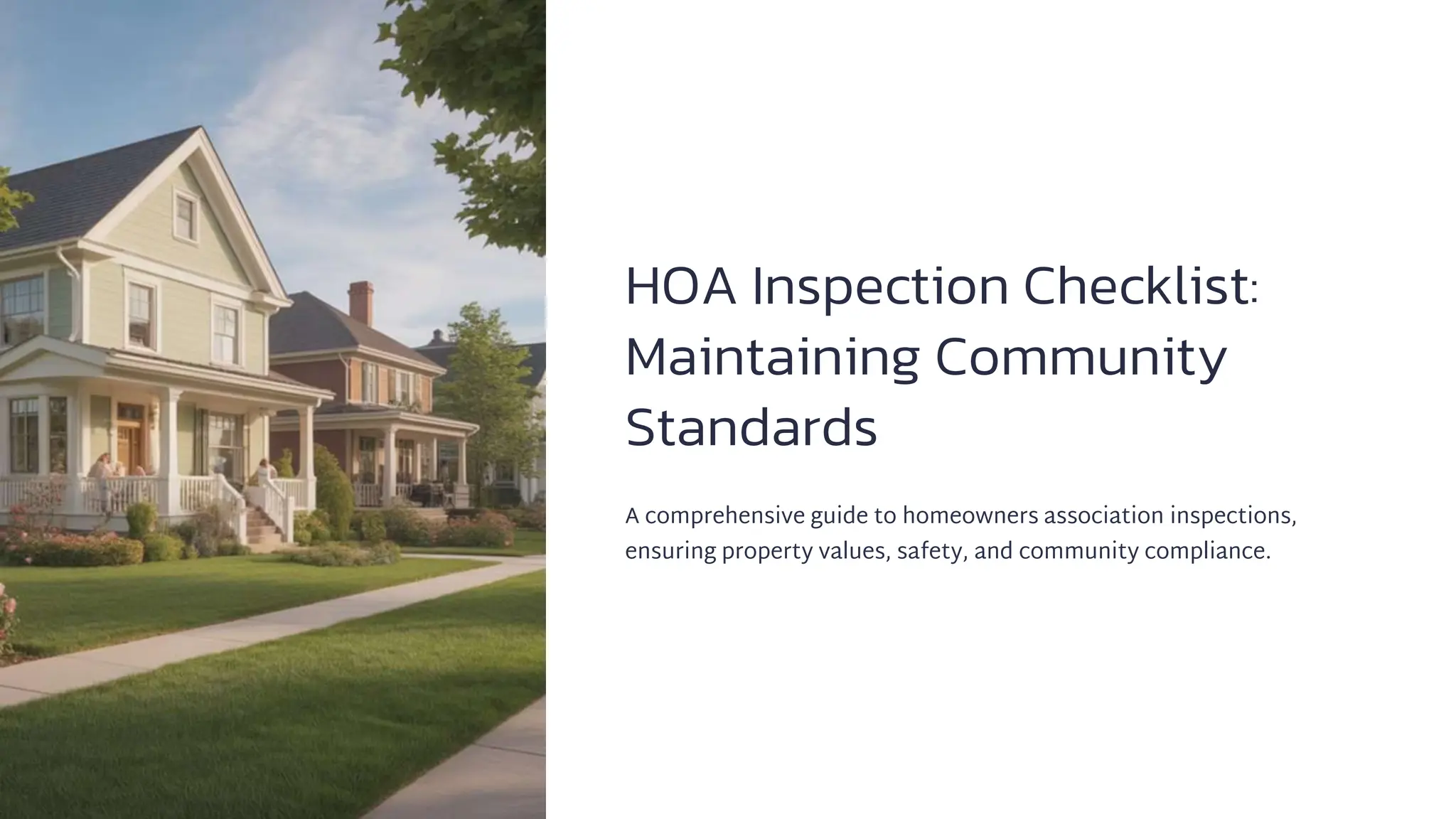 HOA Inspection Checklist with eAuditor Audits & Inspections | PDF