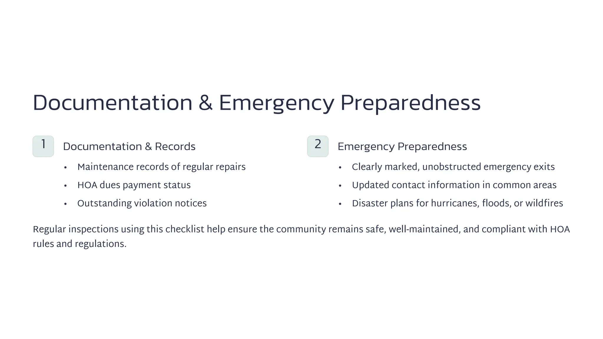 HOA Inspection Checklist with eAuditor Audits & Inspections | PDF