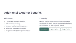 HOA Inspection Checklist with eAuditor Audits & Inspections | PDF