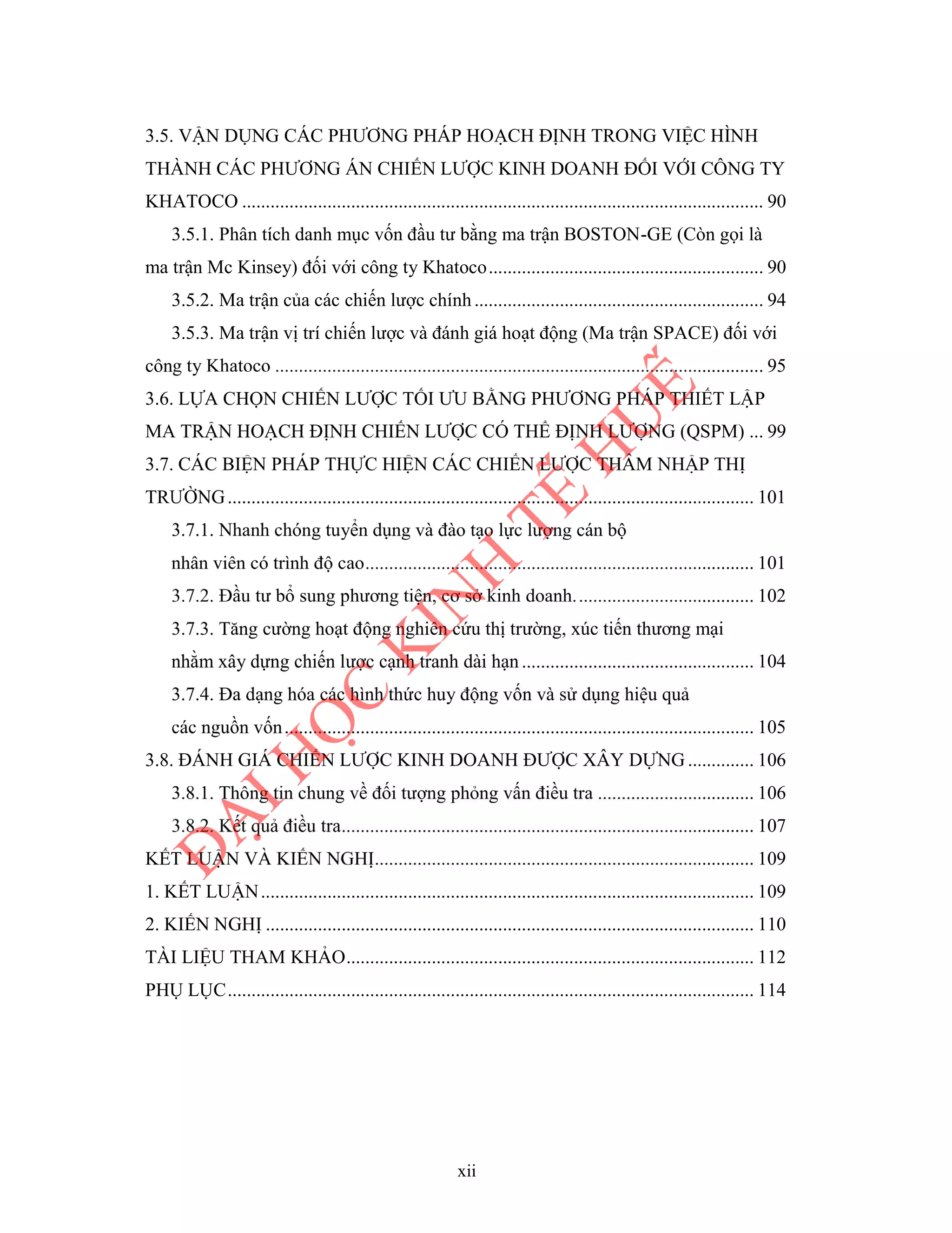 Luận văn: Hoạch định chiến lược kinh doanh công ty Khatoco, HAY | PDF