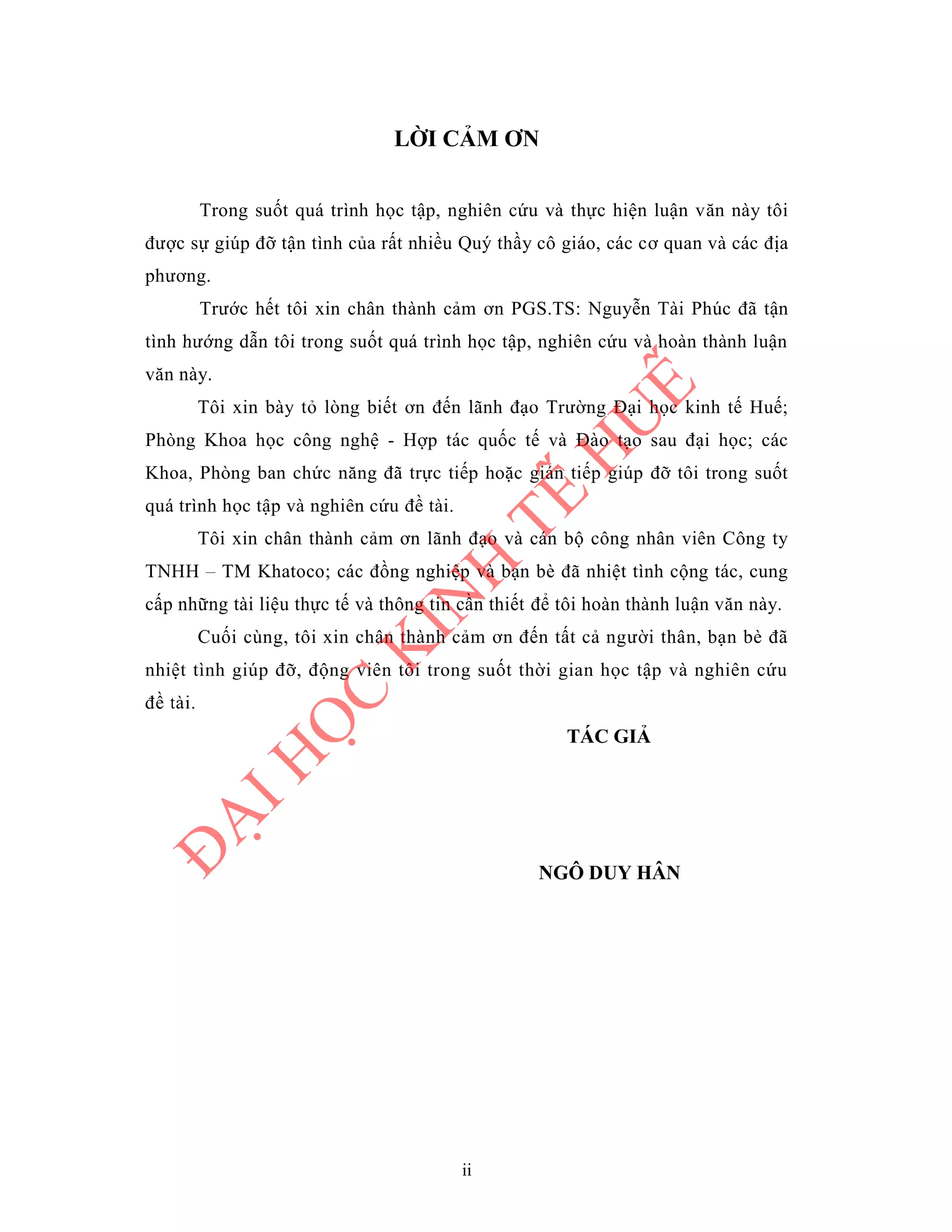 Luận văn: Hoạch định chiến lược kinh doanh công ty Khatoco, HAY | PDF