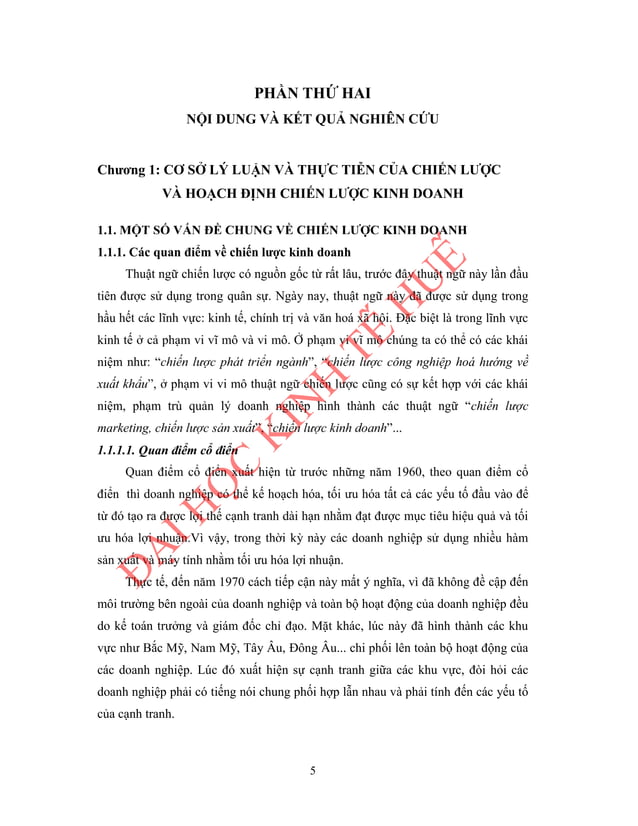 Luận văn: Hoạch định chiến lược kinh doanh công ty Khatoco, HAY | PDF