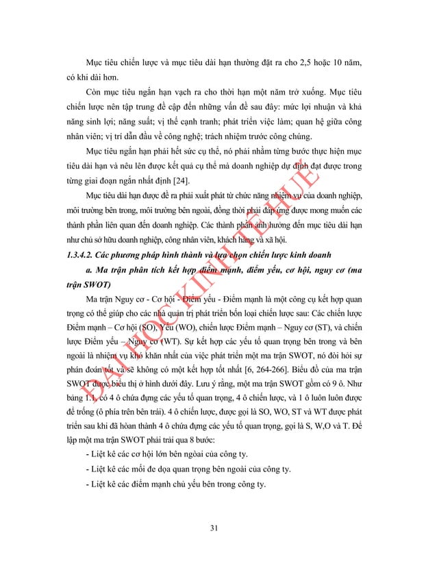 Luận văn: Hoạch định chiến lược kinh doanh công ty Khatoco, HAY | PDF