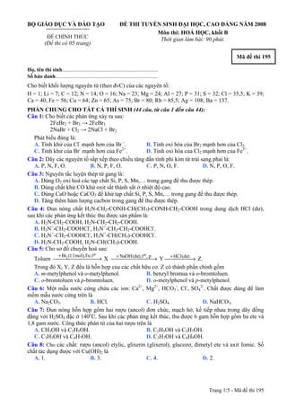 Đề thi môn Hóa Đại học khối B năm 2008 | PDF