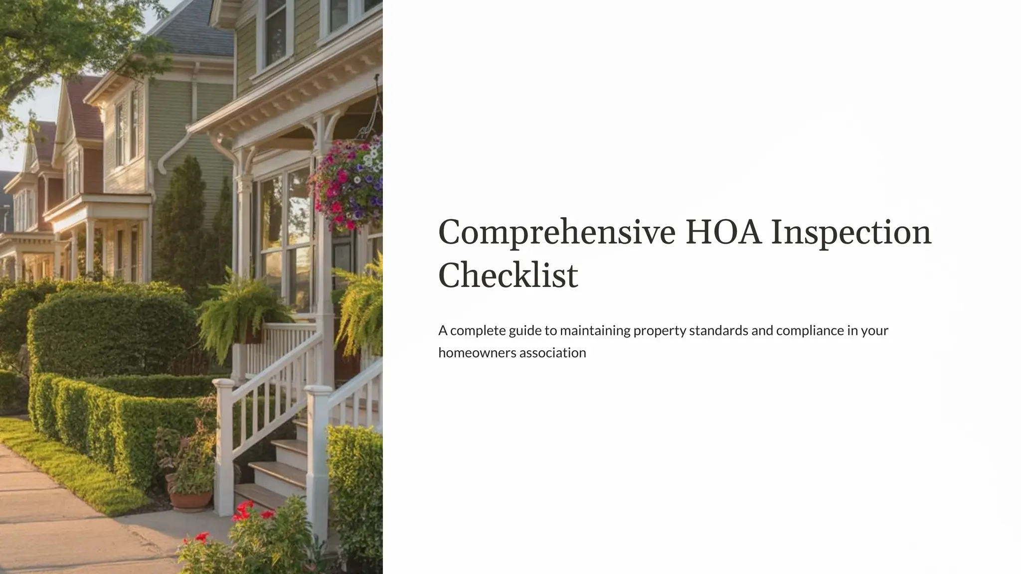 HOA (Homeowners Association) inspection checklist with eAuditor Audits & Inspections | PDF