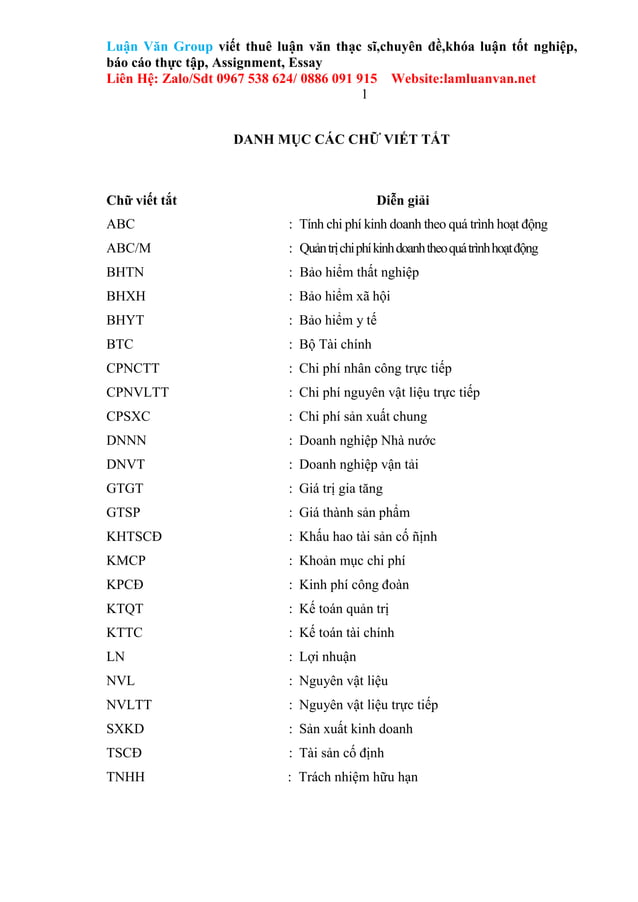 Hoàn thiện công tác kế toán quản trị chi phí tại Công ty TNHH vận chuyển Gia Nguyễn | DOCX