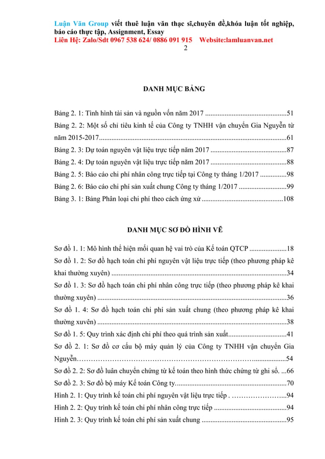 Hoàn thiện công tác kế toán quản trị chi phí tại Công ty TNHH vận chuyển Gia Nguyễn | DOCX