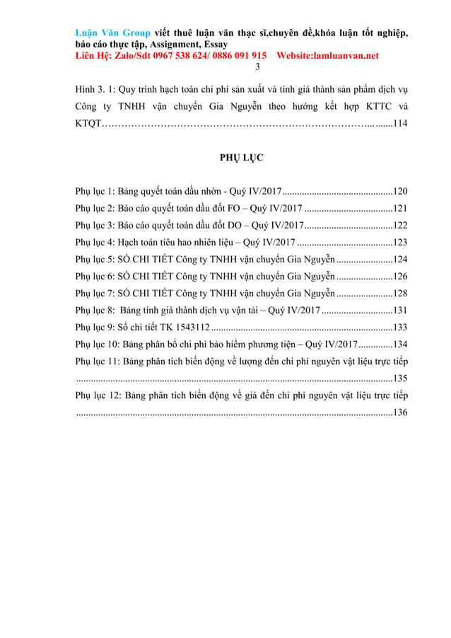 Hoàn thiện công tác kế toán quản trị chi phí tại Công ty TNHH vận chuyển Gia Nguyễn | DOCX