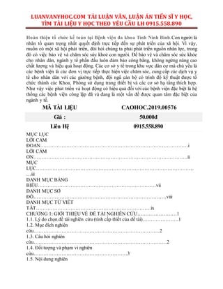 Hoan thien to chuc ke toan tai benh vien da khoa tinh ninh binh | DOCX